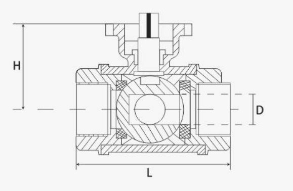 304/316 Stainless Steel High Platform T Type Ball Valve Direct Nominal ...