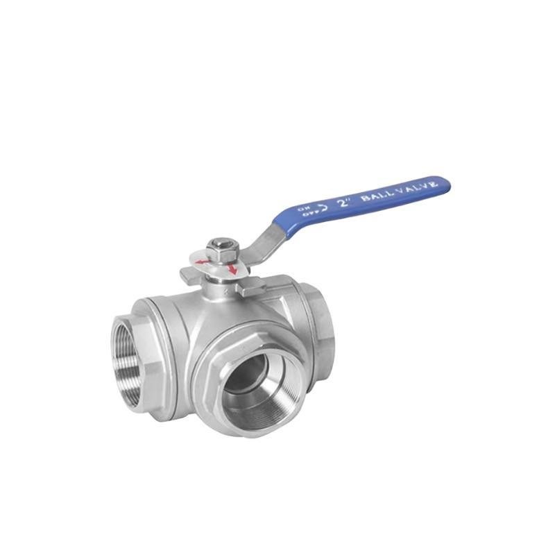 T Type L Type Stainless Steel 304 Female Thread Three Way Ball Valve